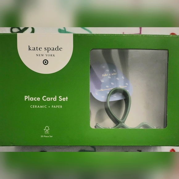 kate spade | Accents | Kate Spade Green Ceramic Place Card Set | Poshmark